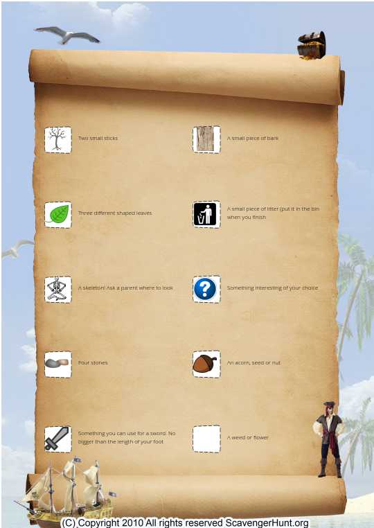 Pirate scavenger hunt
