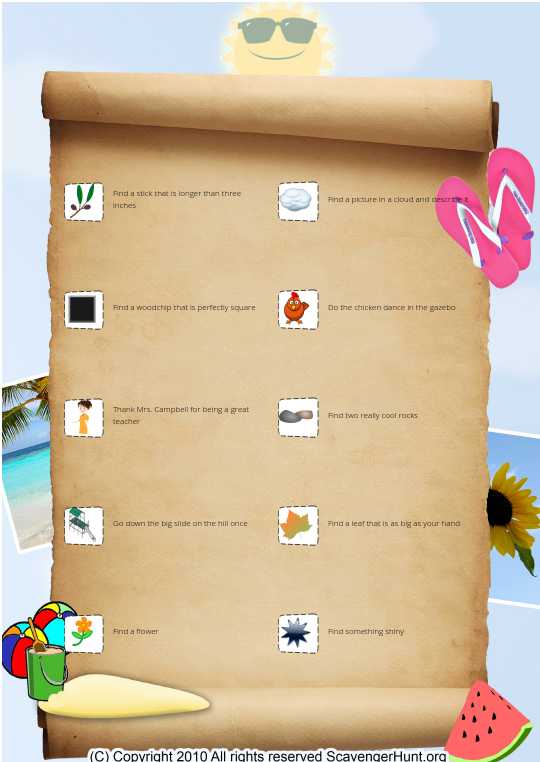 End of School Scavenger Hunt