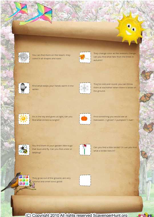 Seasons Scavenger hunt
