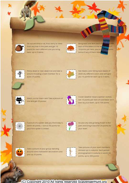 Fall Fest Scavenger Hunt