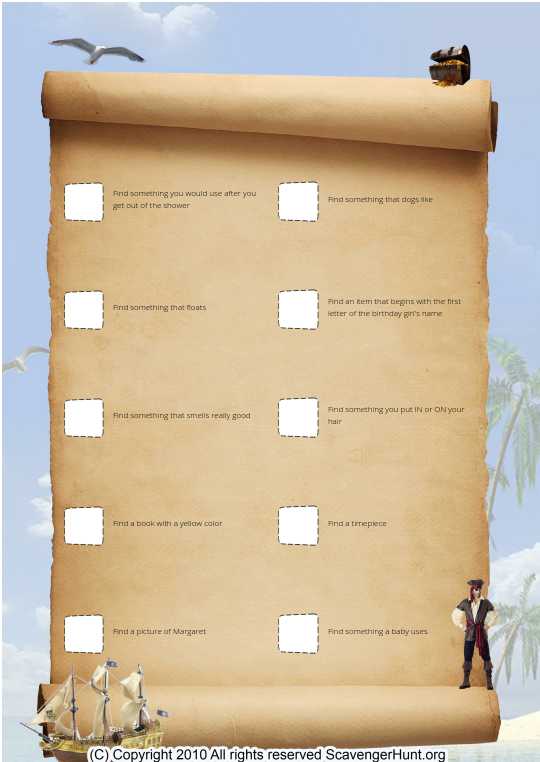 Birthday party treasure hunt