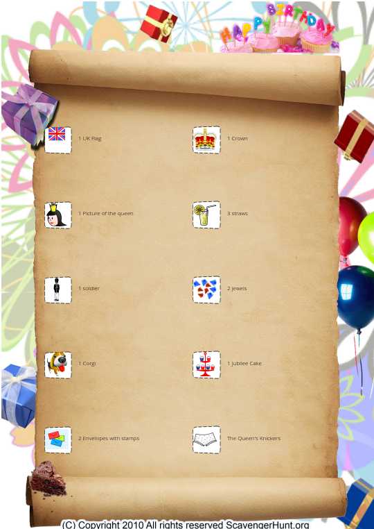 Jubilee Scavenger Hunt